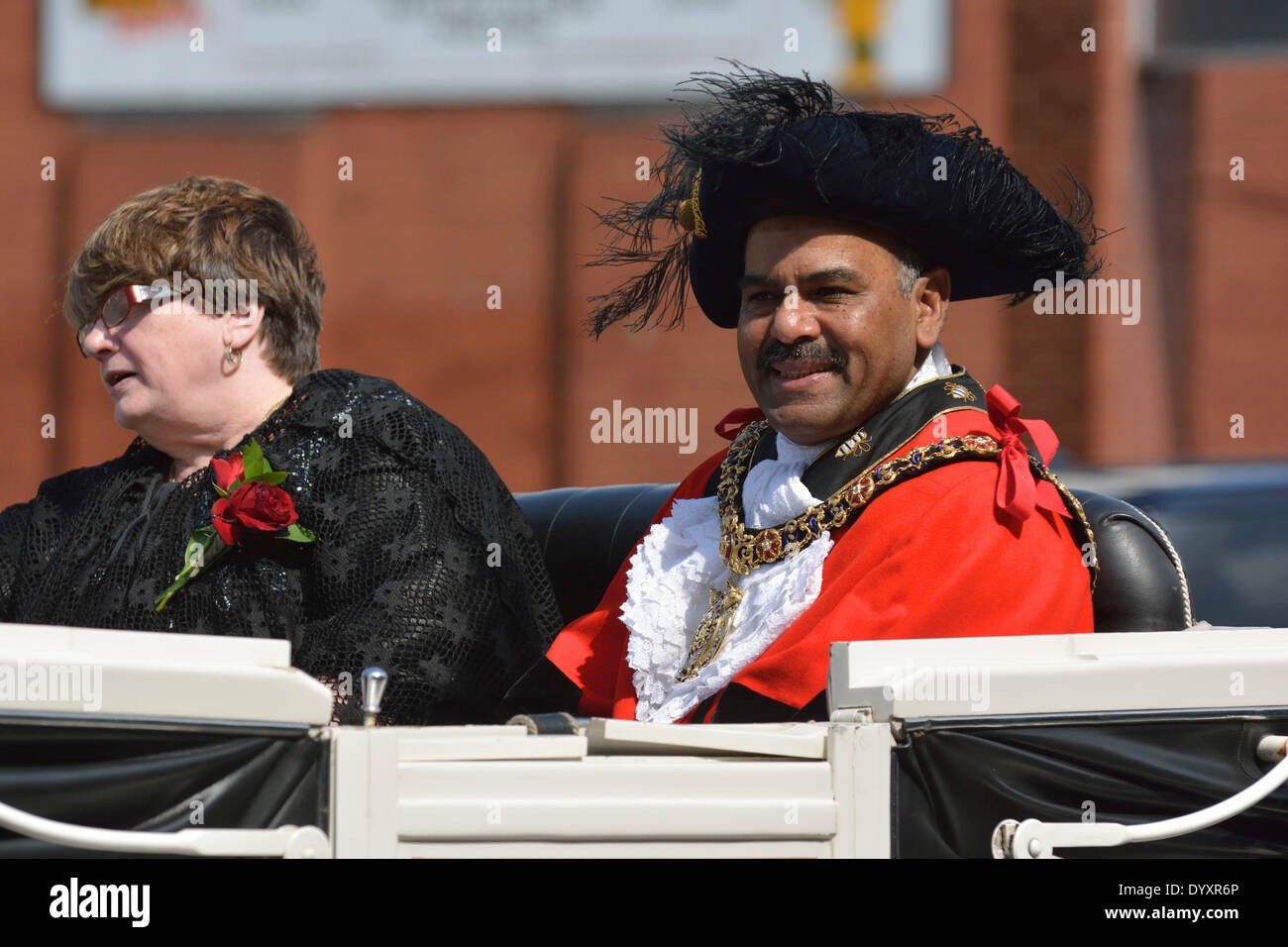 The Lord Mayor of Manchester takes part in the St George's Day Parade ...