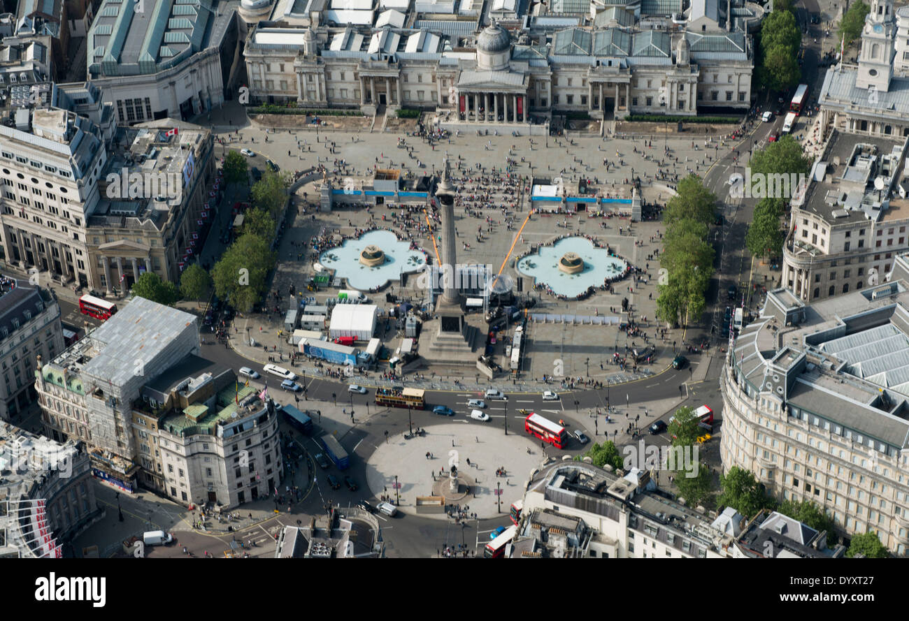 Aerial of Trafalgar Square, London Stock Photo - Alamy