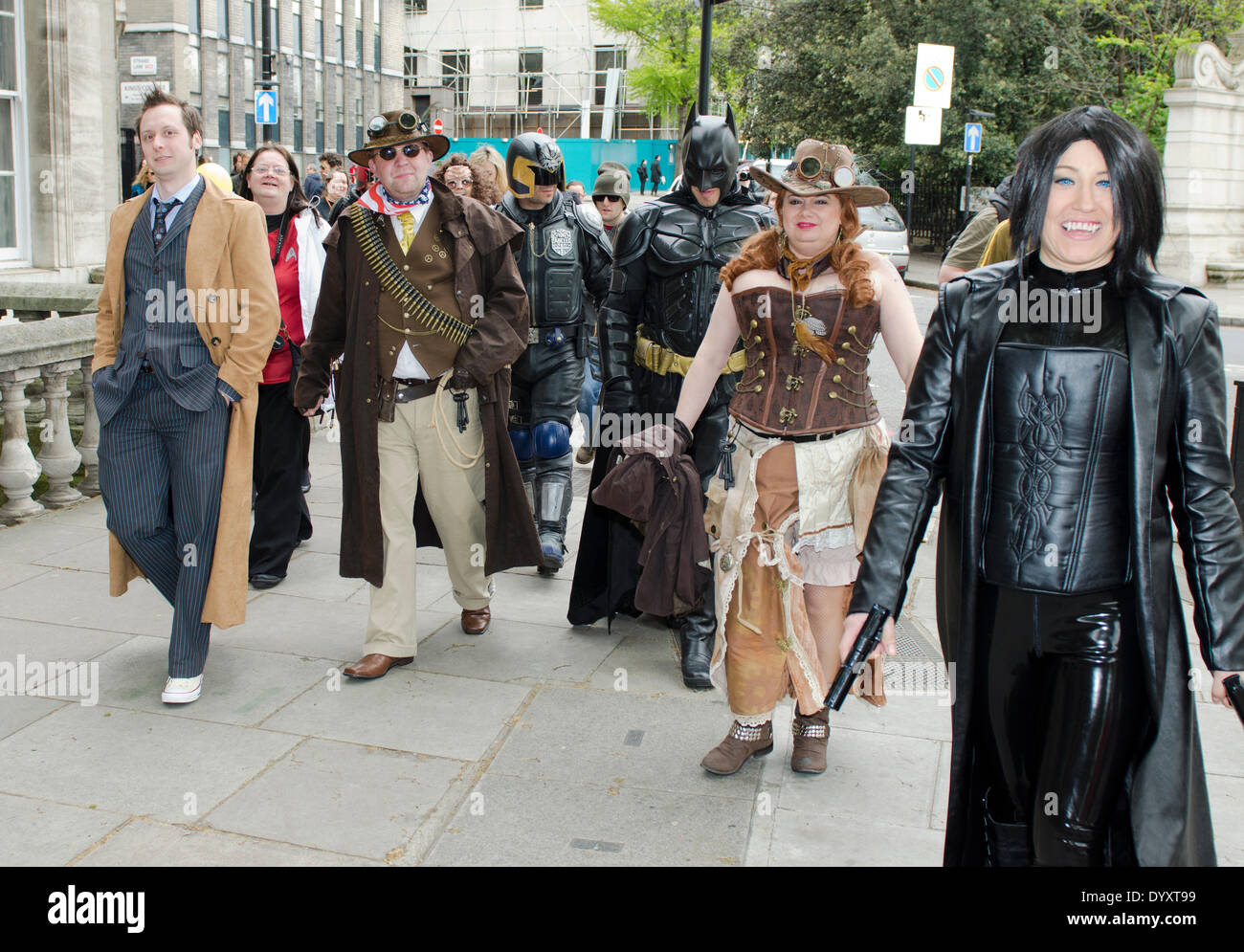 London, UK. 27th Apr, 2014. Sci-Fi Heroes on the Sci-Fi parade Victoria ...