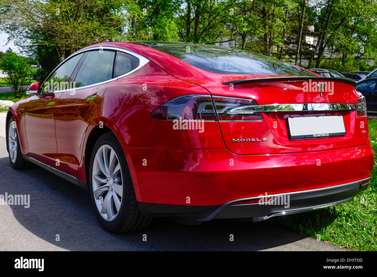 Tesla Model S Red Rear