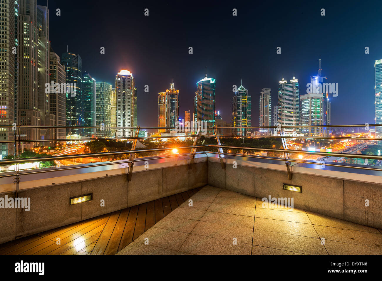 Urban city at night with traffic and night skyline Stock Photo - Alamy