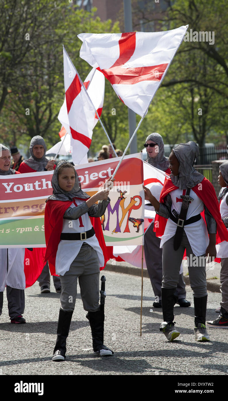 Manchester, UK 27th April, 2014. St George's weekend celebrations, a ...