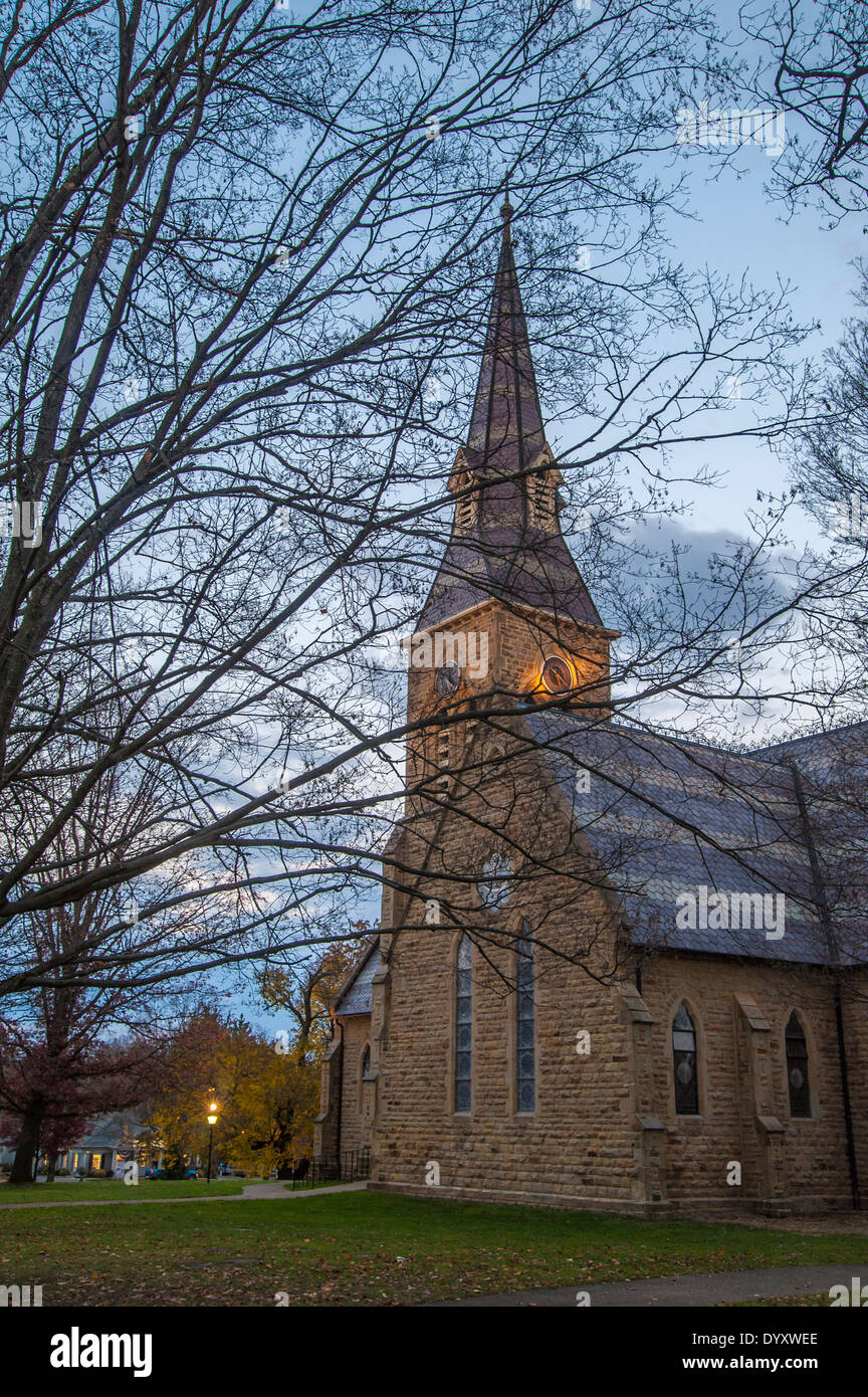 Clock tower and Church of the Holy Spirit, Historic Kenyon College ...