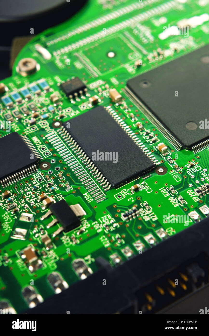 Computer Hard Disk Electronics Circuit, Macro Photo Stock Photo - Alamy