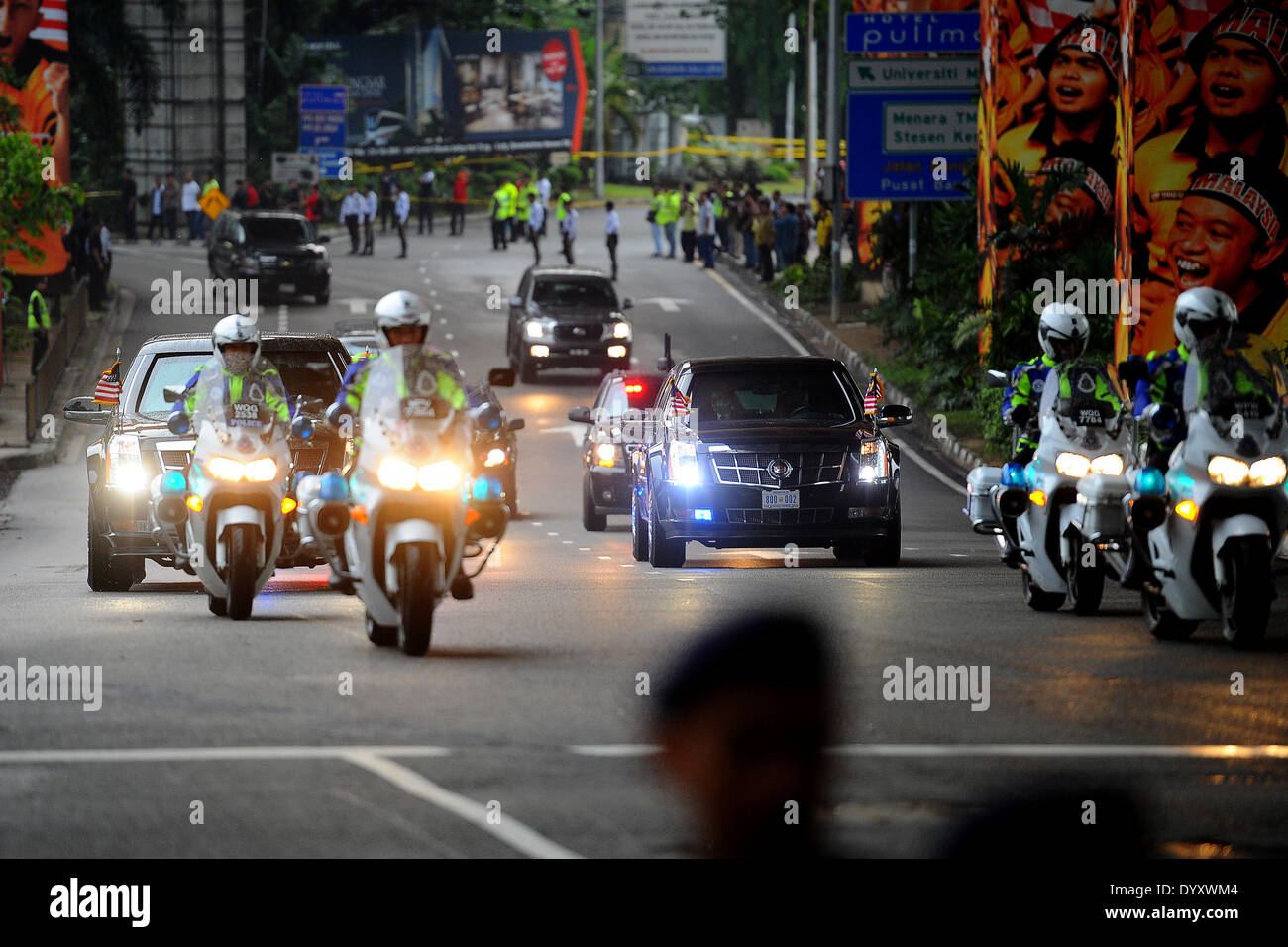 Kuala Lumpur, Malaysia. 27th Apr, 2014. U.S. President Barack Obama's ...