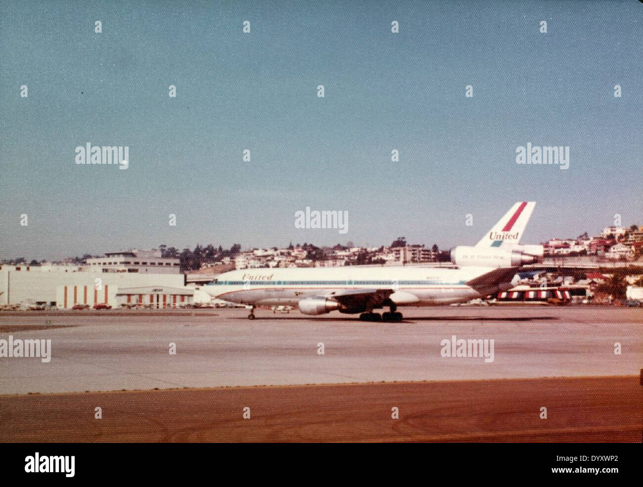 The Douglas DC-10, a wide-bodied, three-engine jet airliner ...