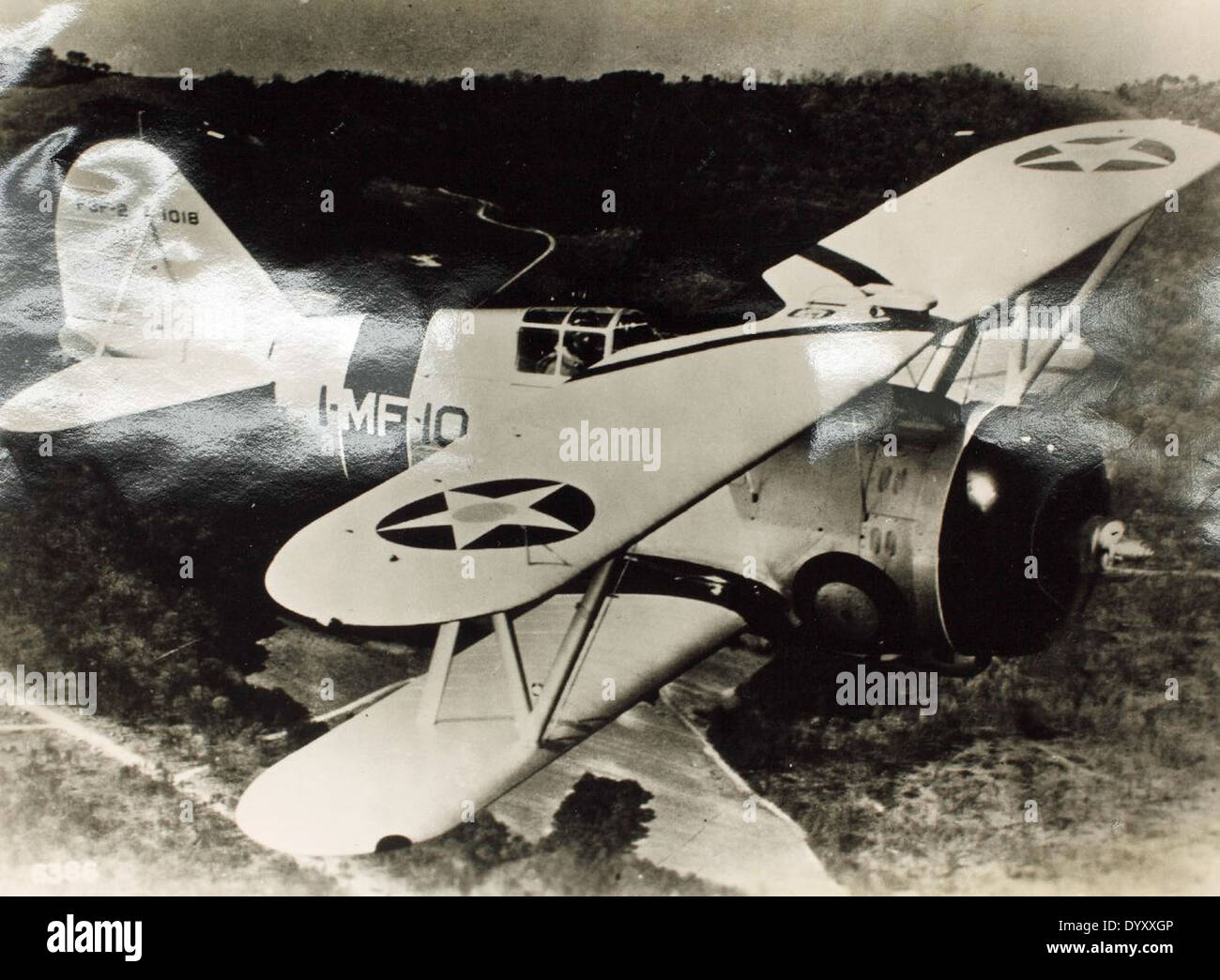 The Grumman F3F-2, a naval biplane used by the U.S. Navy during the ...