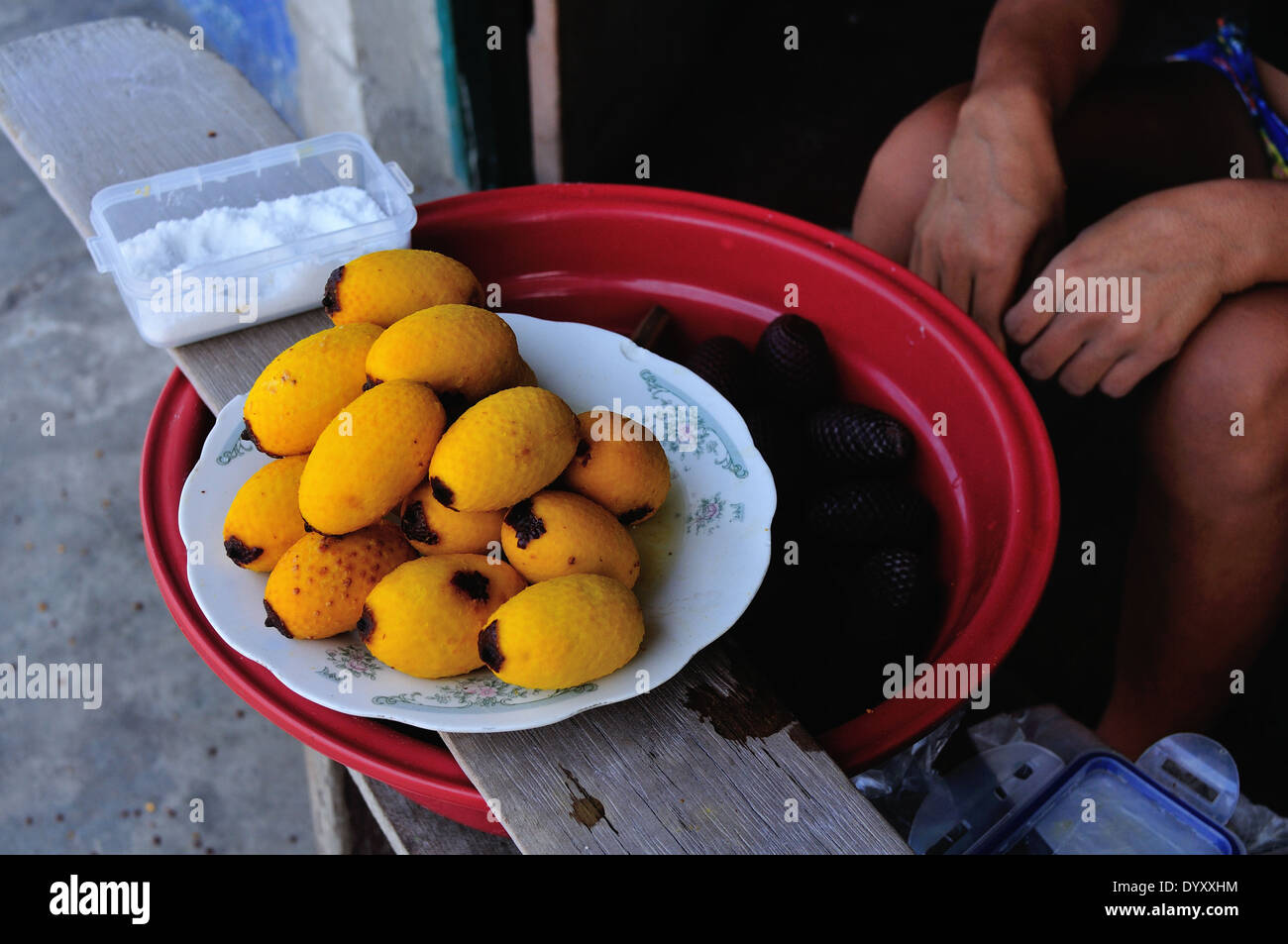 Aguaje fruit - Plaza de Armas in IQUITOS . Department of Loreto .PERU ...