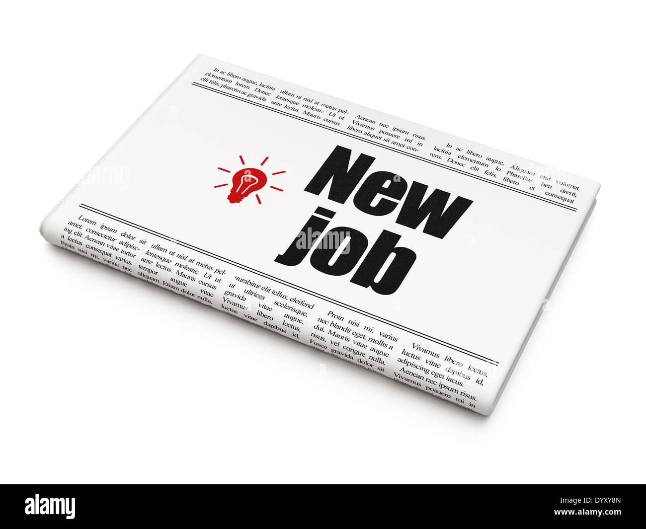 Finance concept: newspaper with New Job and Light Bulb Stock Photo - Alamy