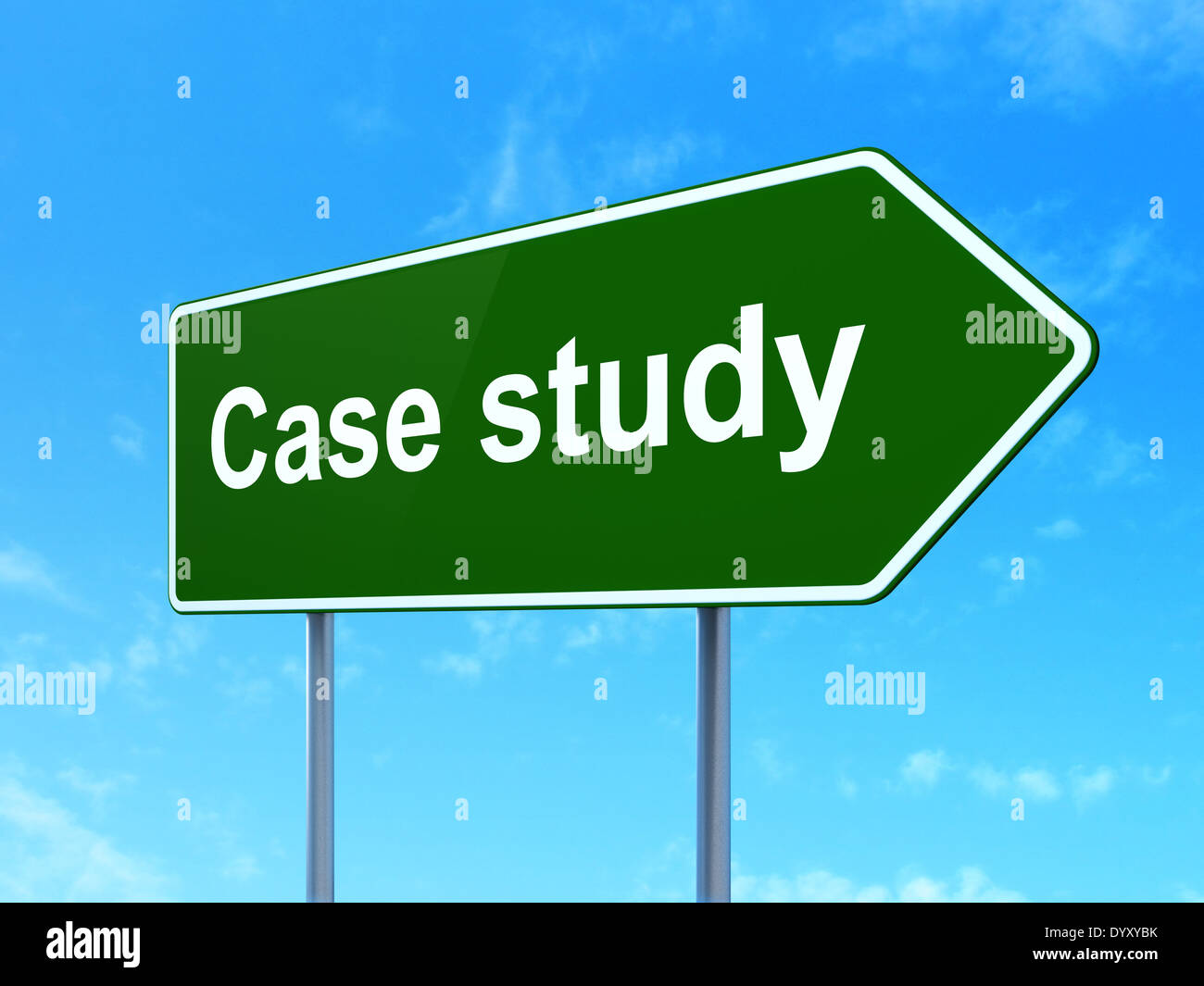 Education concept: Case Study on road sign background Stock Photo - Alamy