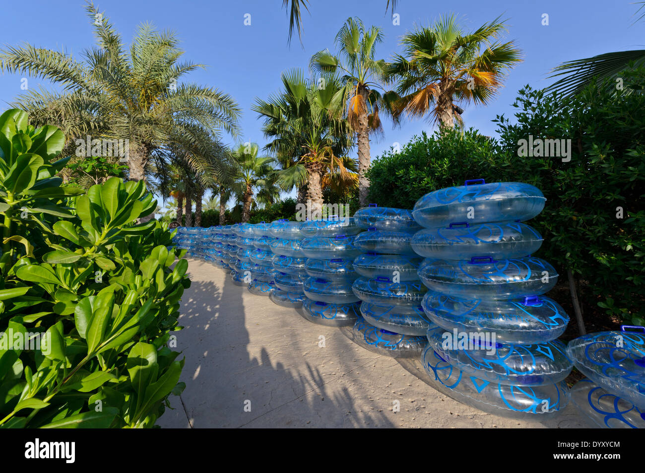 Plastic floaters used by tourists at the Atlantis, The Palm Hotel ...