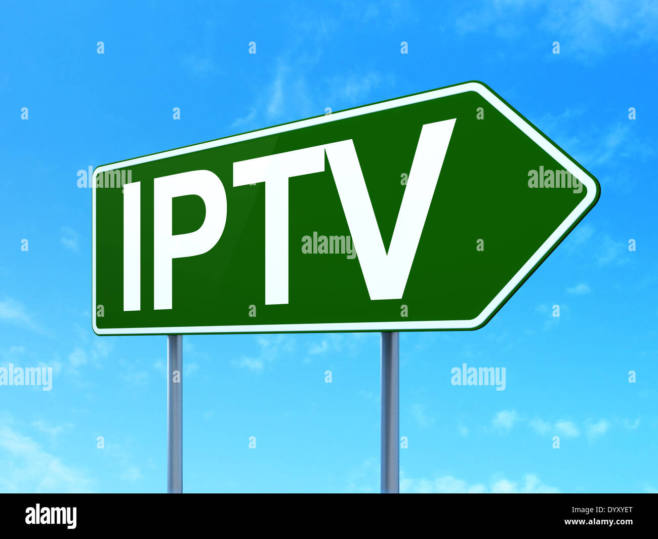 Web design concept: IPTV on road sign background Stock Photo - Alamy