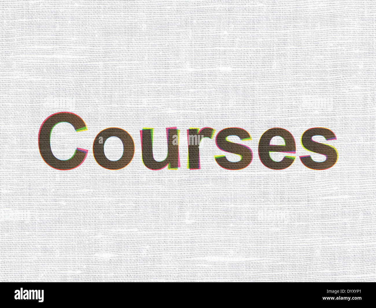 Education concept: Courses on fabric texture background Stock Photo - Alamy