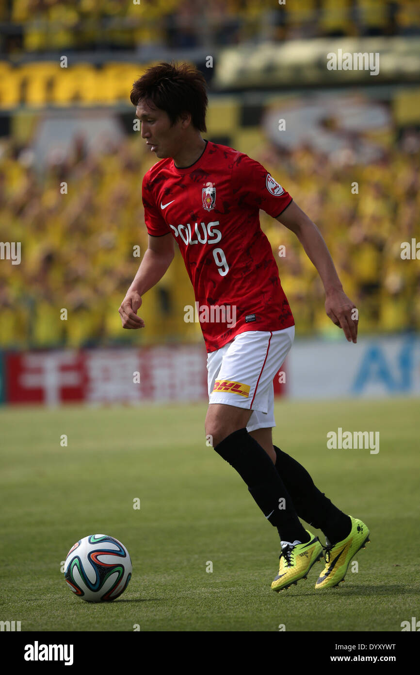 Hitachi Kashiwa Stadium, Chiba, Japan. 26th Apr, 2014. Genki Haraguchi ...