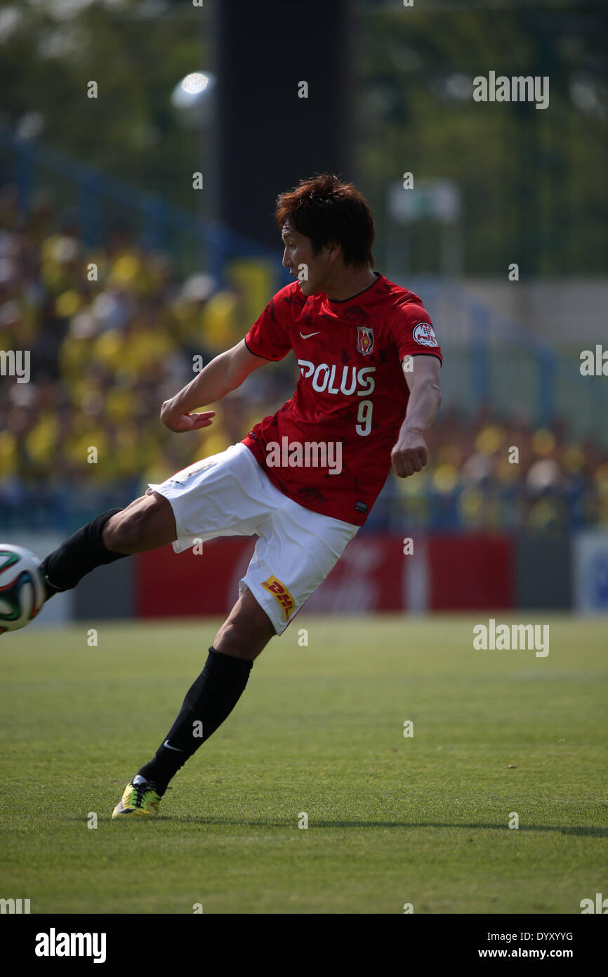 Hitachi Kashiwa Stadium, Chiba, Japan. 26th Apr, 2014. Genki Haraguchi ...