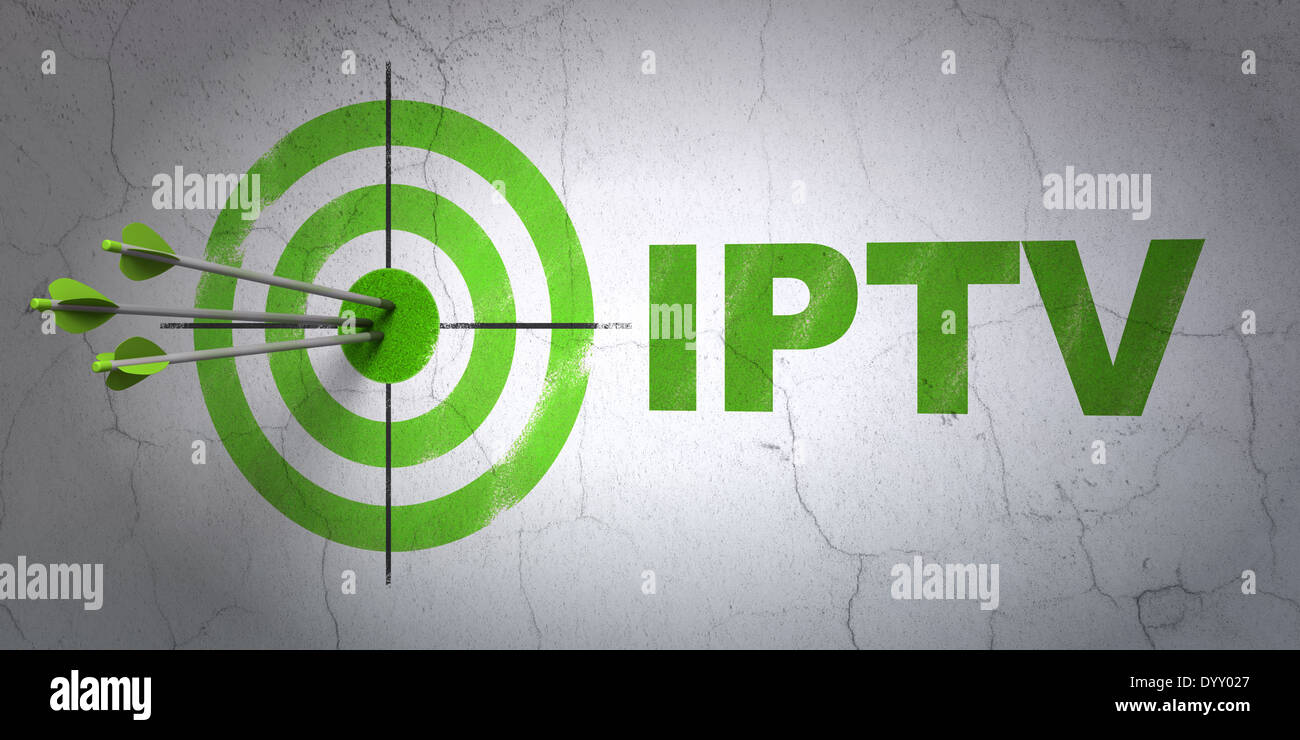 Web development concept: target and IPTV on wall background Stock Photo ...