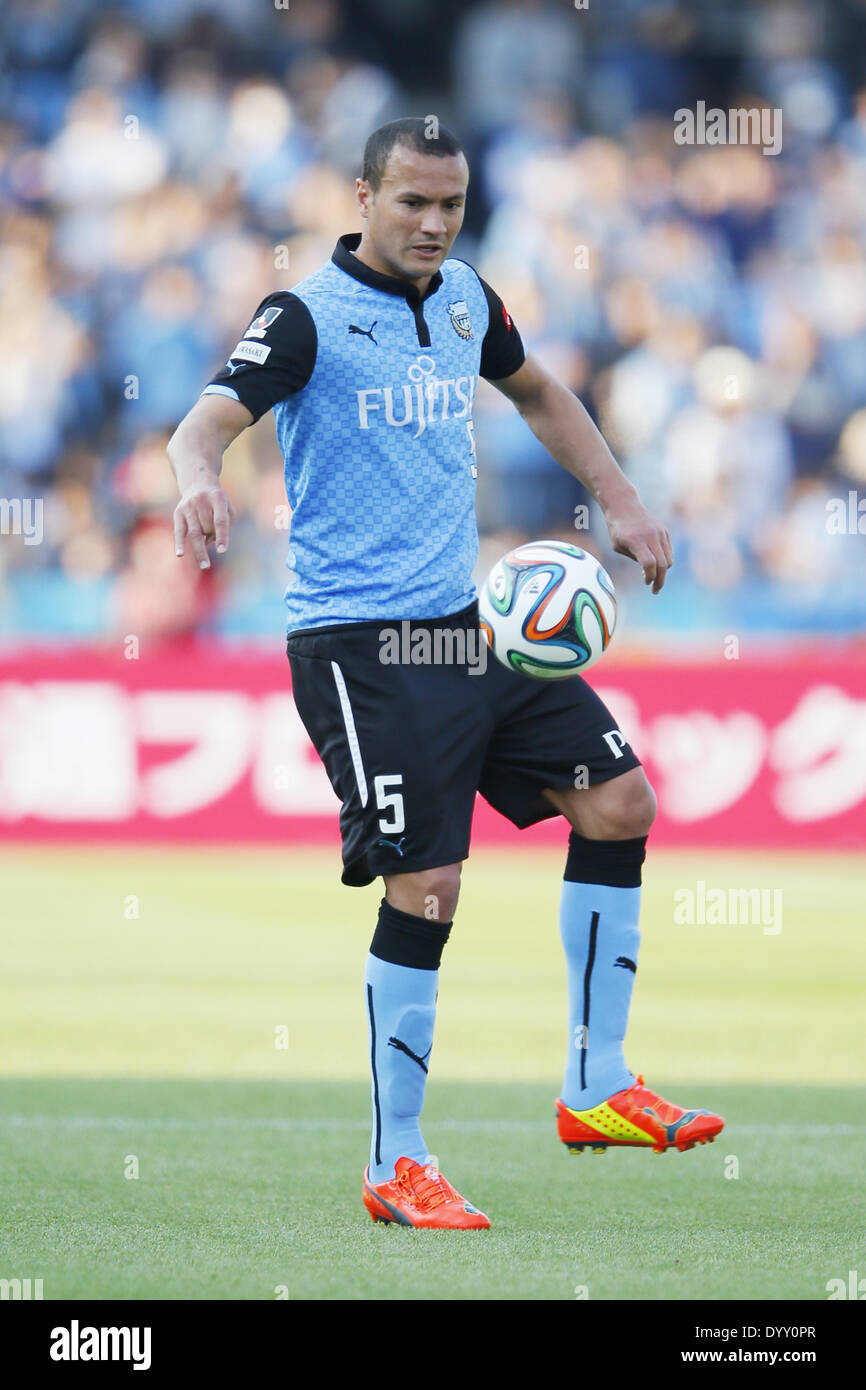 Todoroki Stadium, Kanagawa, Japan. 26th Apr, 2014. JECI (Frontale ...