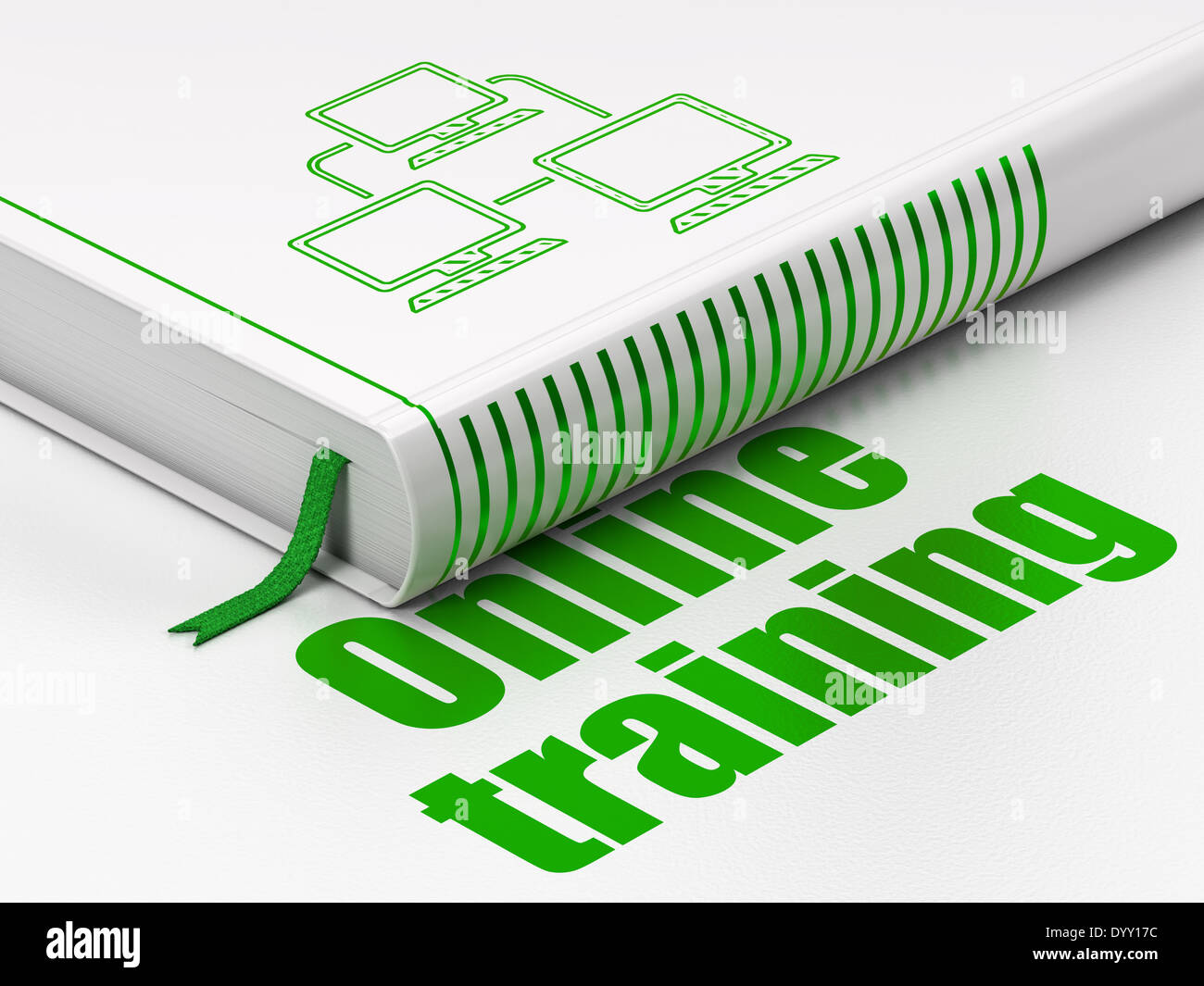 Education concept: book Lan Computer Network, Online Training on white ...