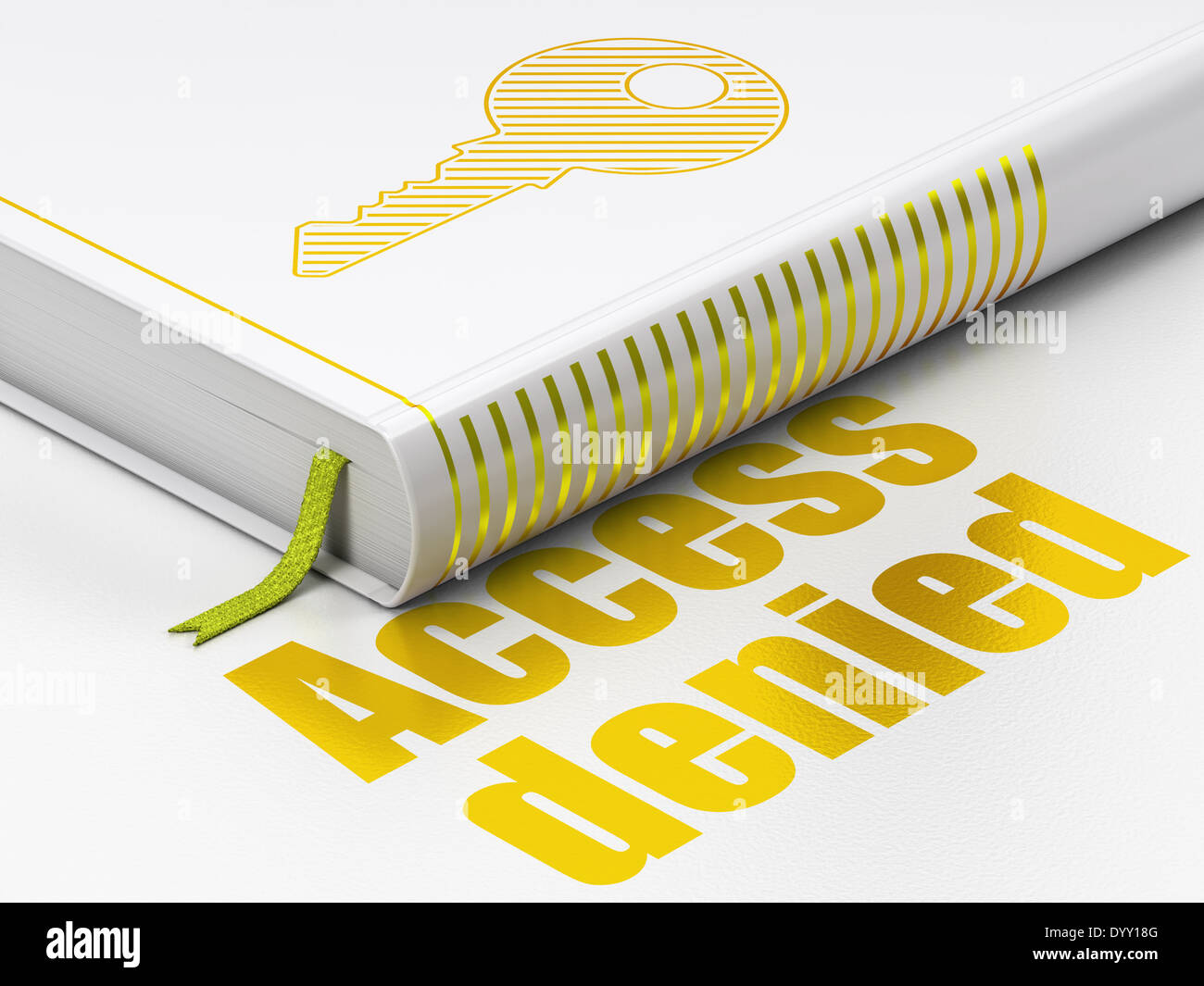 Privacy concept: book Key, Access Denied on white background Stock ...