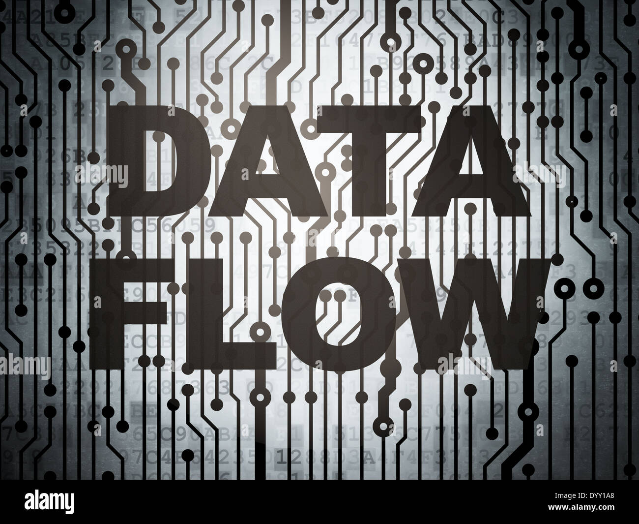 Data concept: circuit board with Data Flow Stock Photo - Alamy