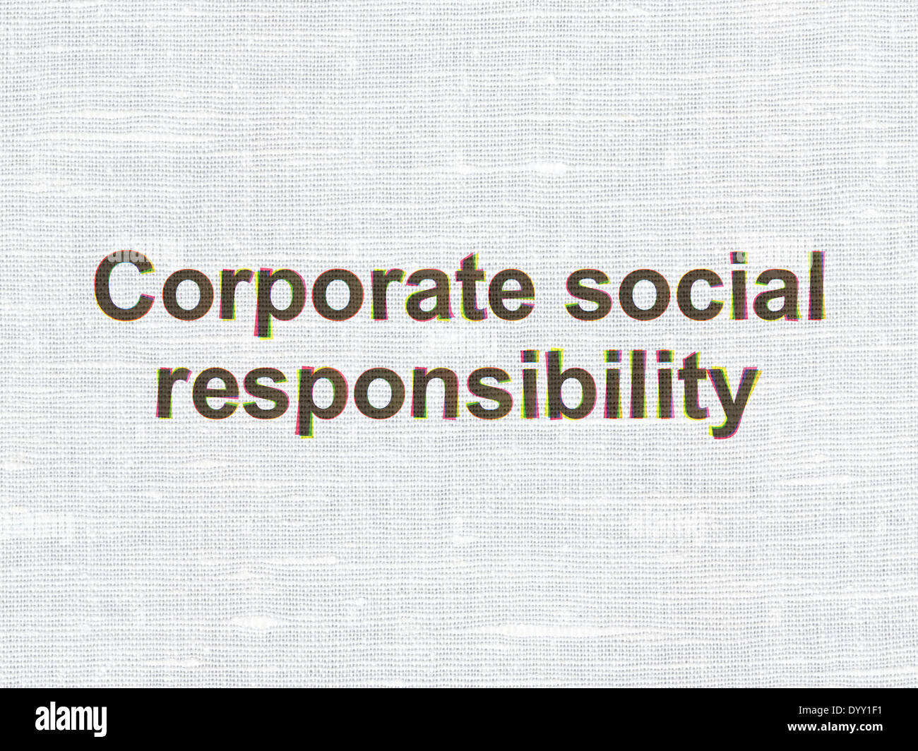 Business concept: Corporate Social Responsibility on fabric texture ...