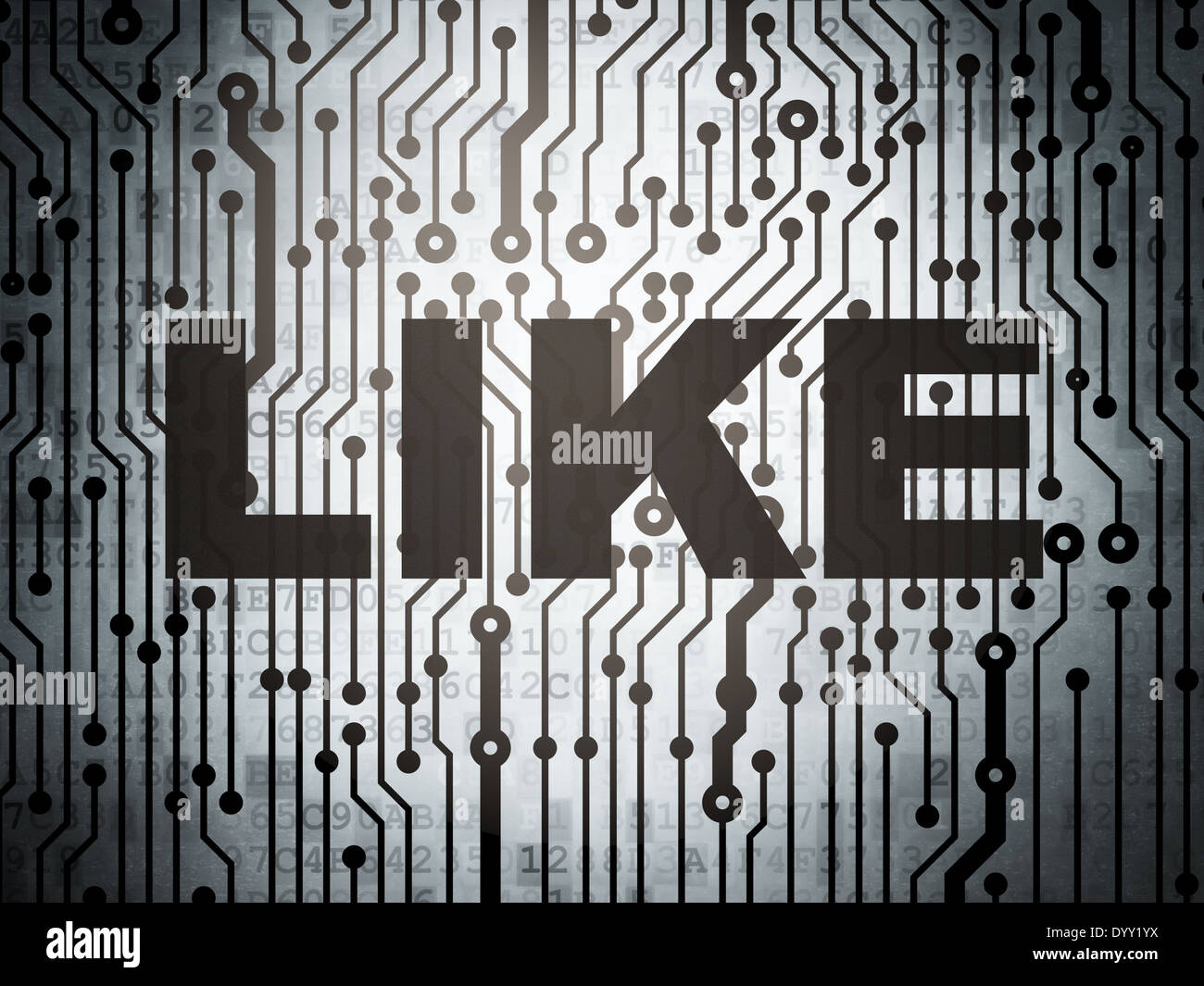 Social media concept: circuit board with Like Stock Photo - Alamy