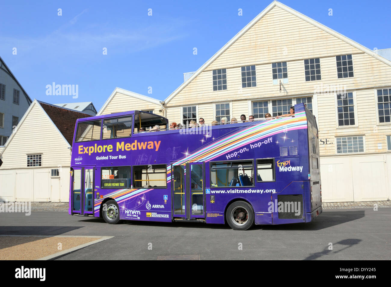 Explore Medway open top double decker bus in The Historic Dockyard ...