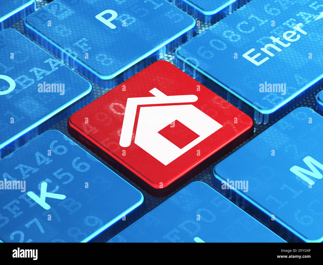 Finance concept: Home on computer keyboard background Stock Photo - Alamy