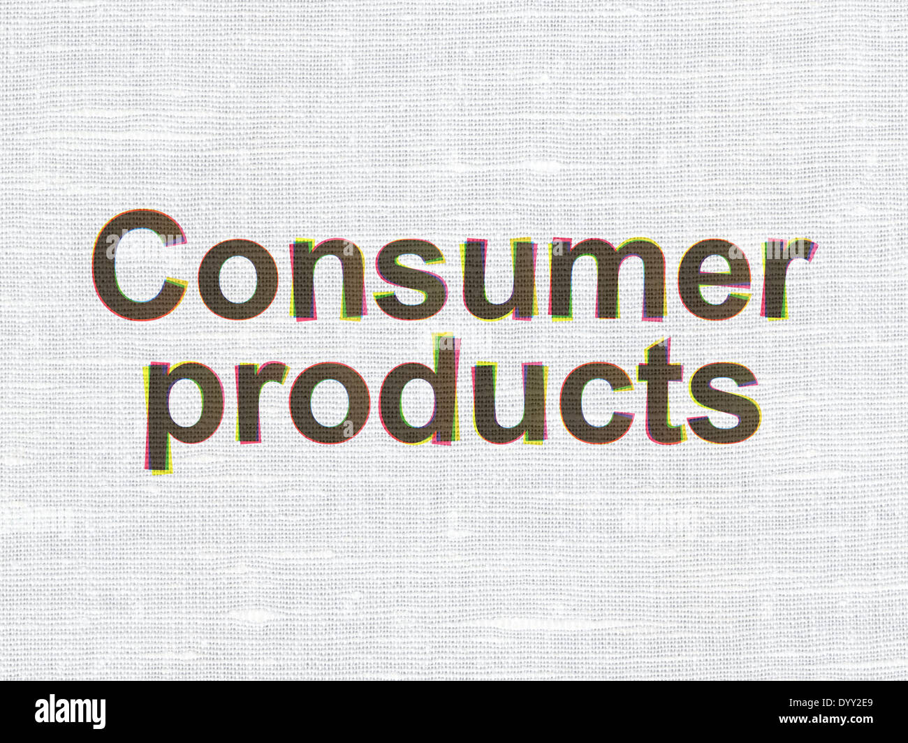 Finance concept: Consumer Products on fabric texture background Stock ...