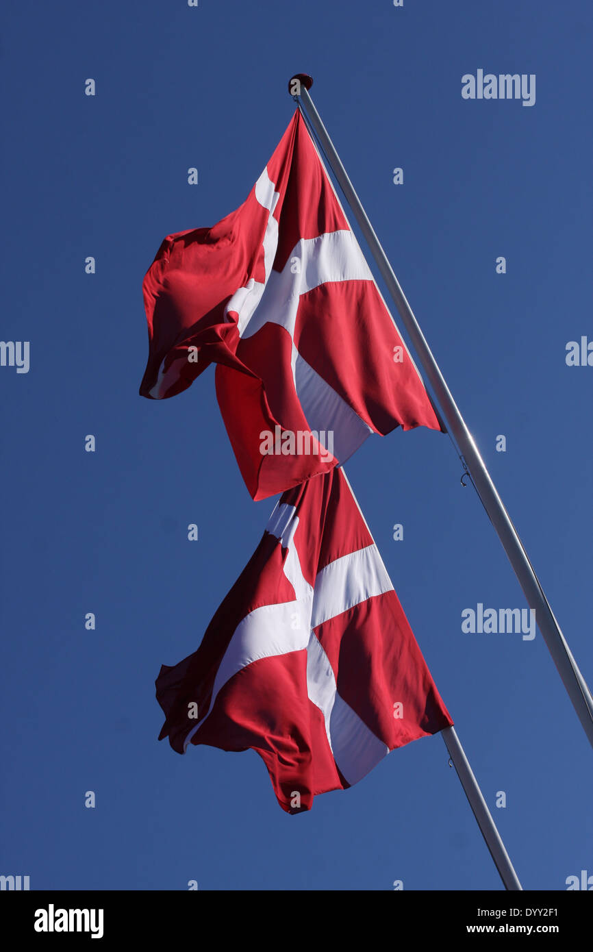 danish flag in the wind Stock Photo - Alamy