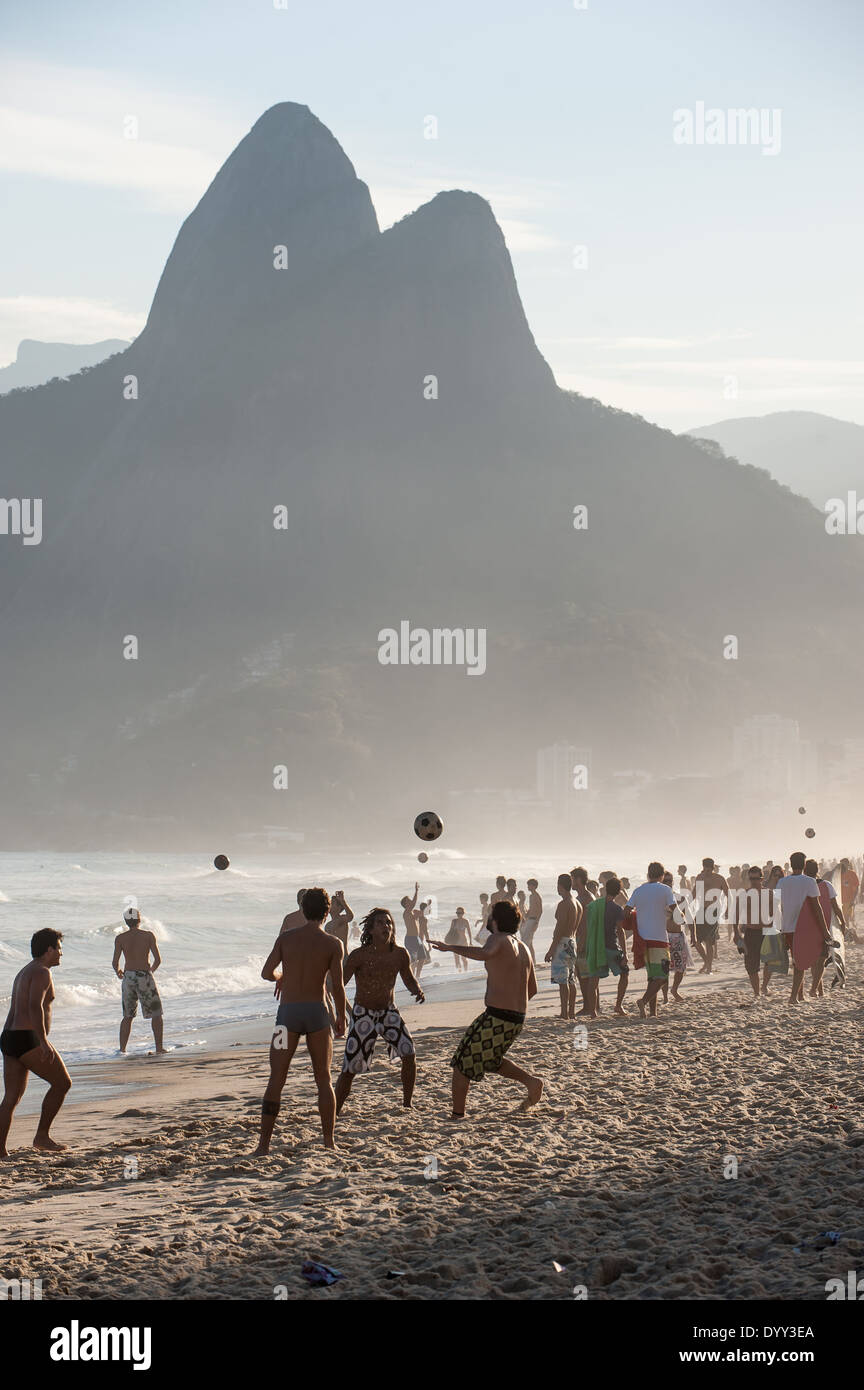 Rio de Janeiro, Brazil. Two brothers (Dois Irmaos) mountain and many ...