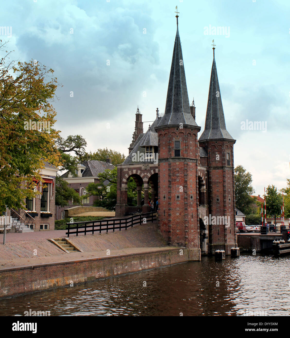Early 17th century Waterpoort or Water Gate in the Frisian town of ...