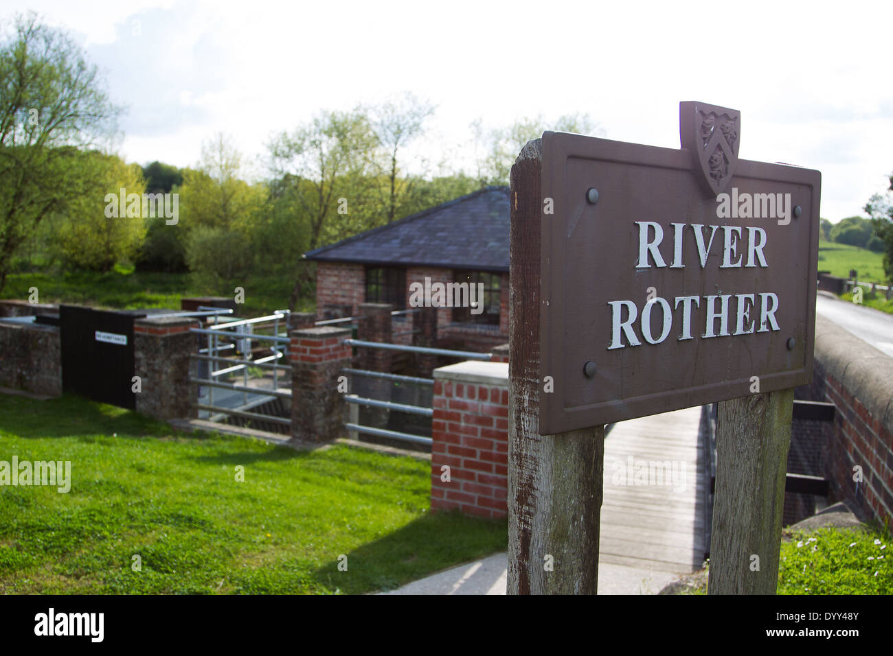 A sign for the River Rother near Petworth, West sussex. Picture by Paul ...