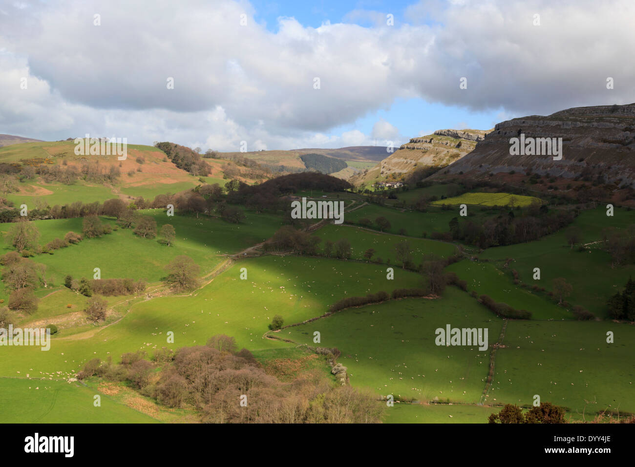 Trevor Rocks near Llangollen as seen from Castell Dinas Bran Stock ...