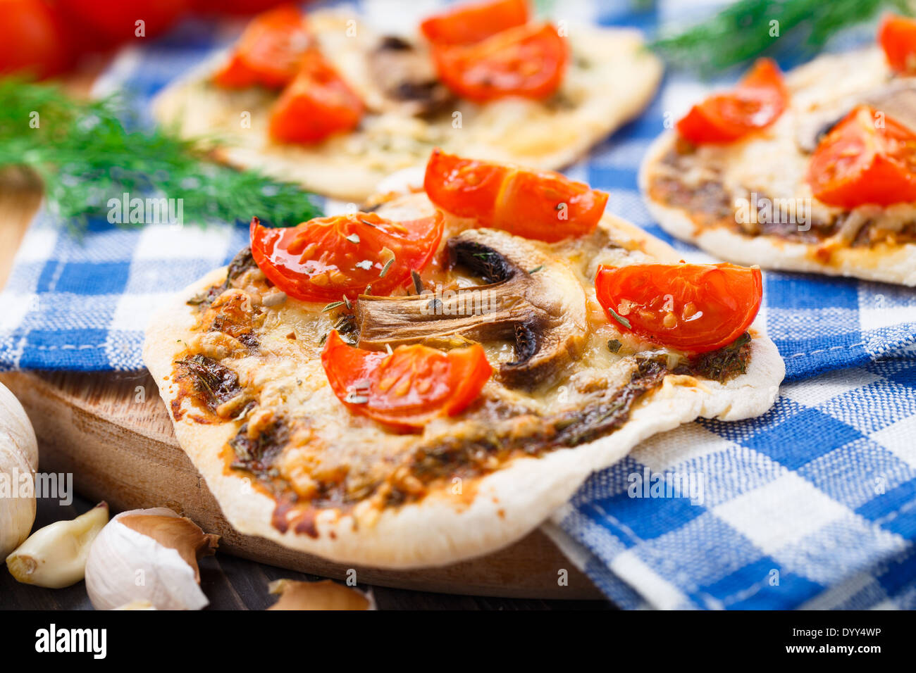 Vegetarian mini pizza Stock Photo - Alamy
