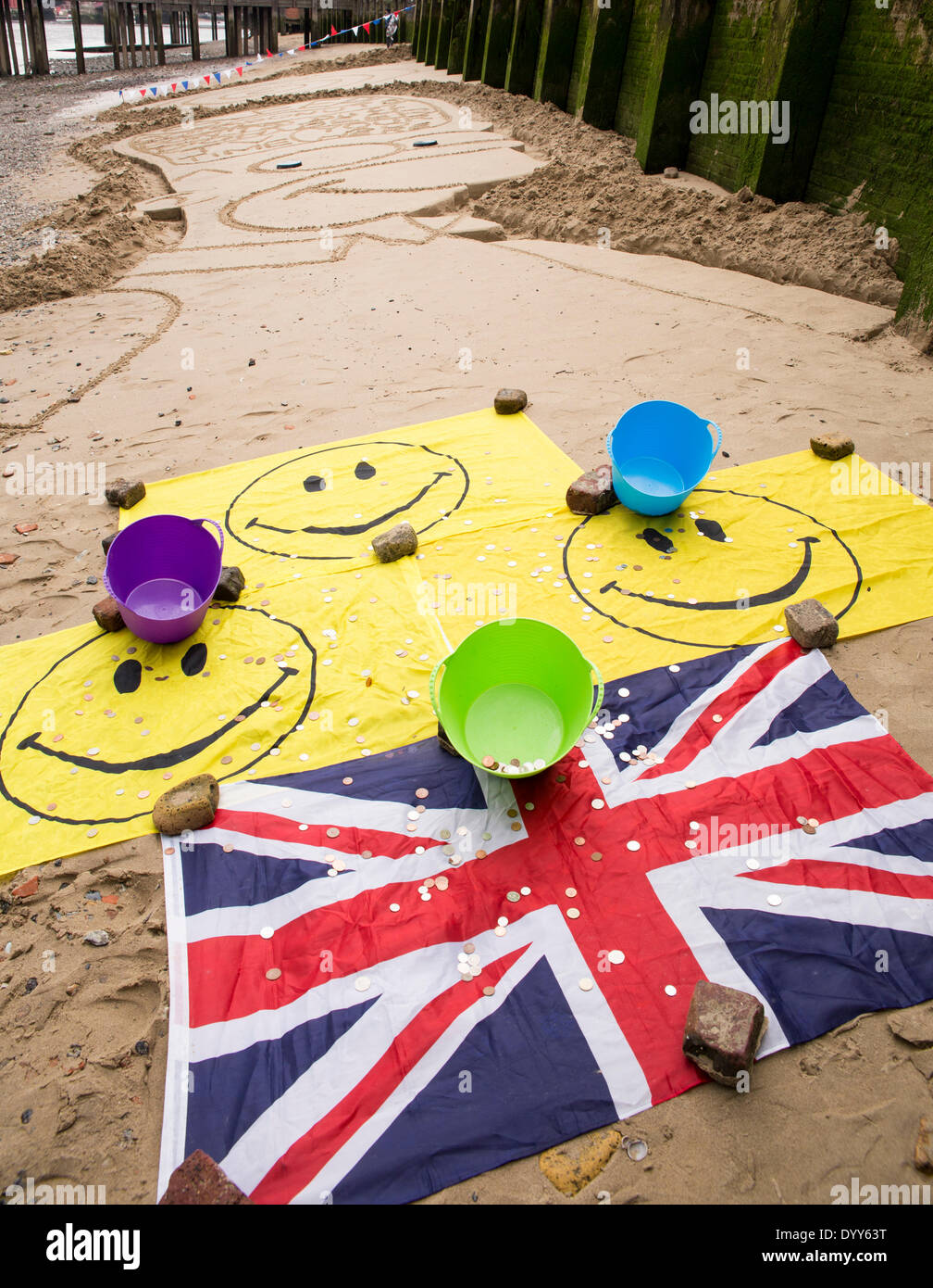 London, UK. 27th Apr, 2014. Sand sculpure of animated cartoon character ...