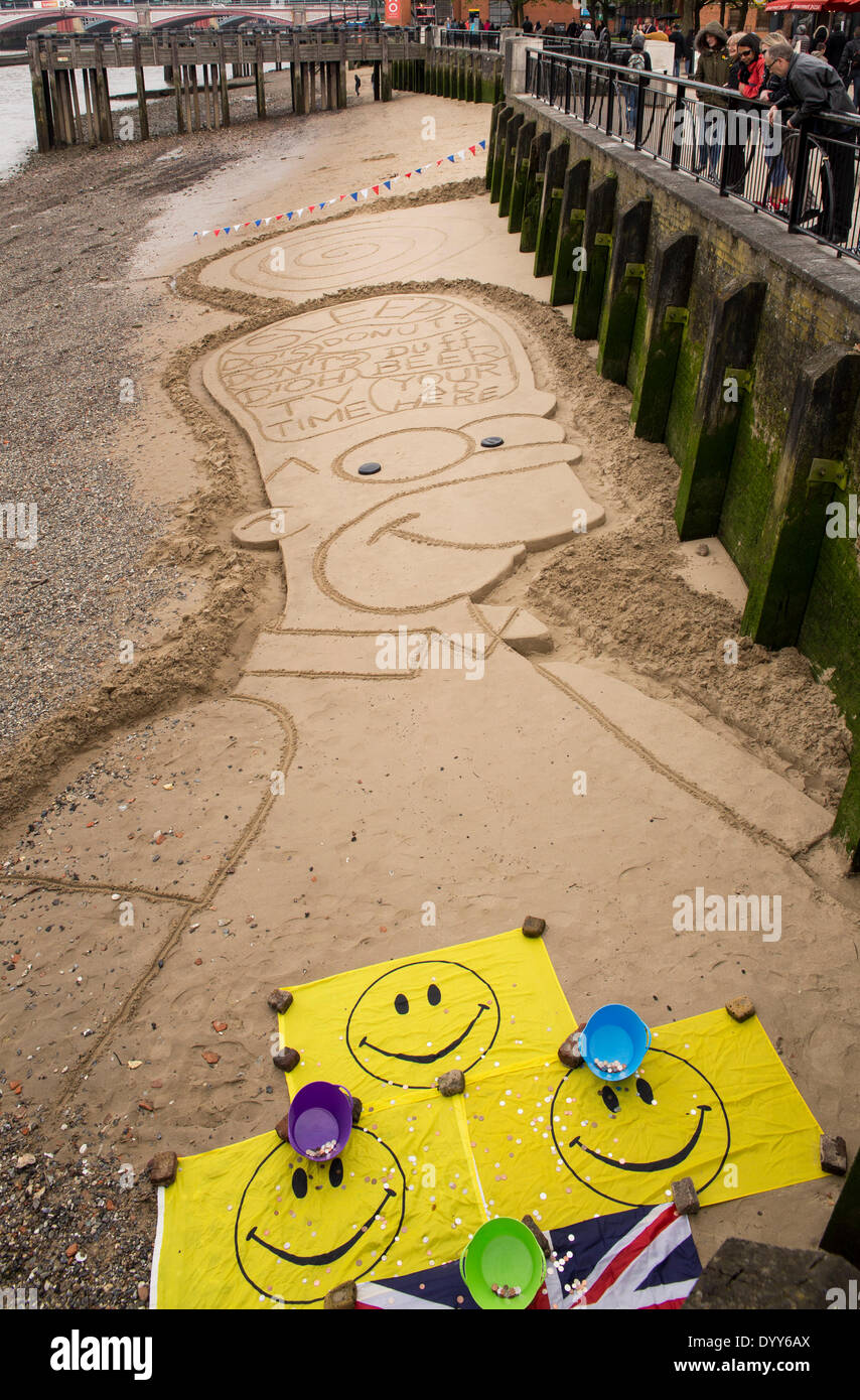 Sand art simpsons cartoon characters hi-res stock photography and ...