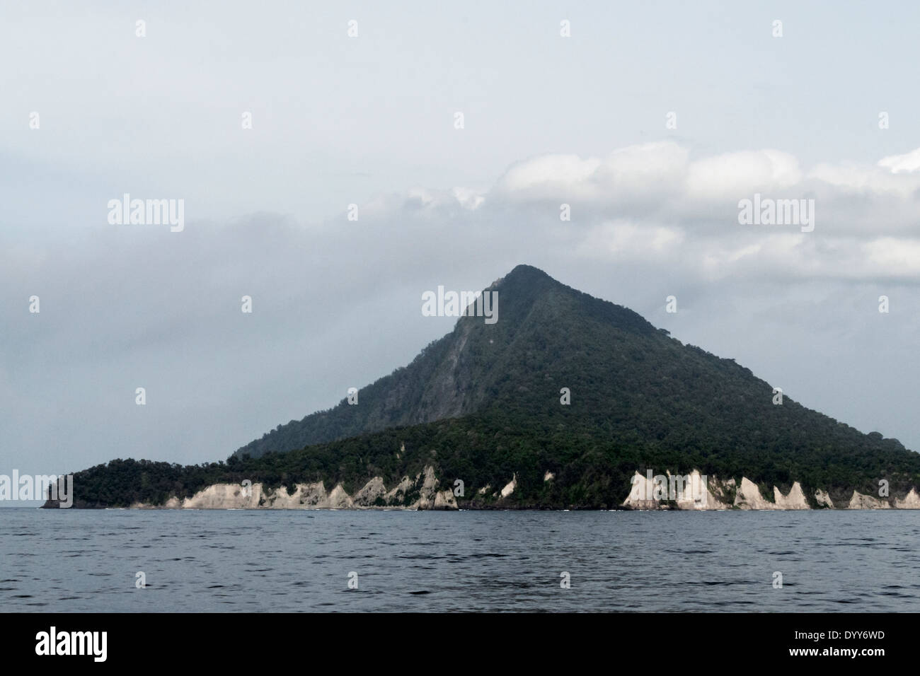 North face of Rakata Island, a remnant of the original island of ...