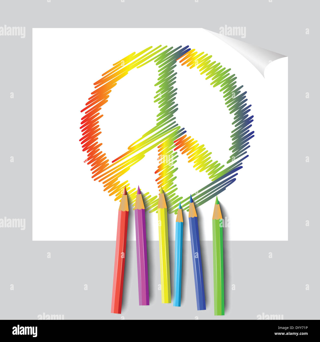 colorful illustration with peace emblem for your design Stock Photo - Alamy