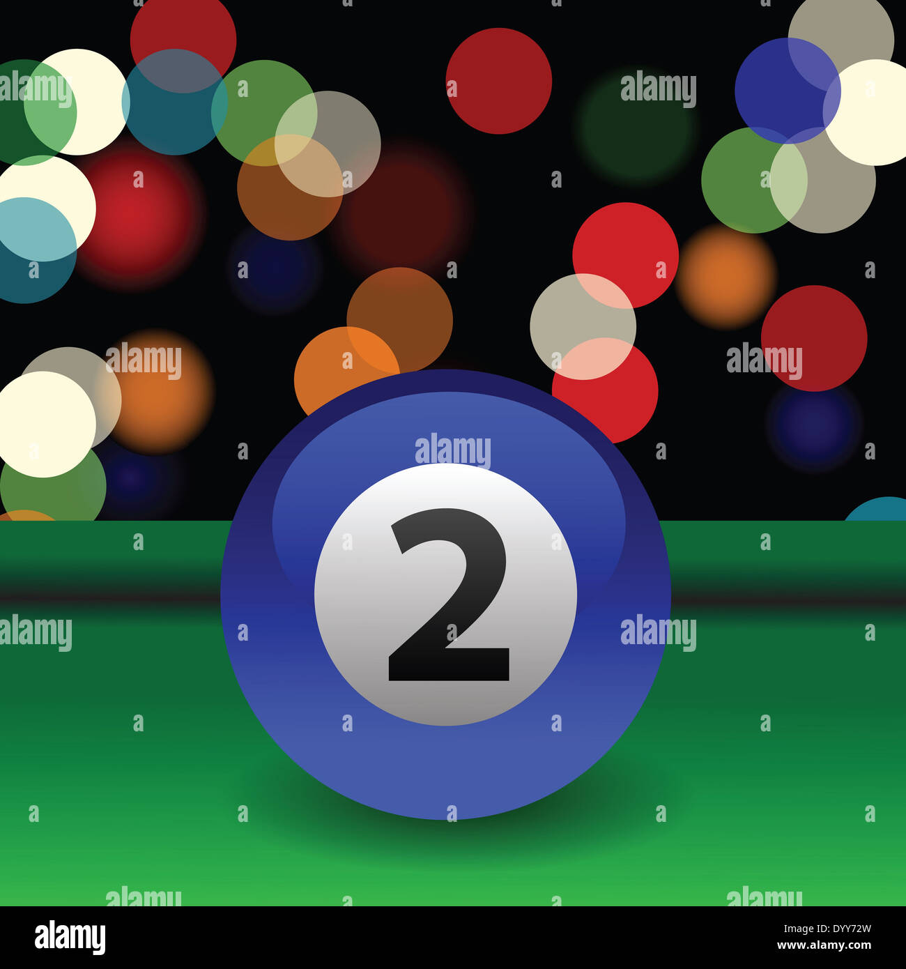 colorful illustration with blue billiard ball for your design Stock ...