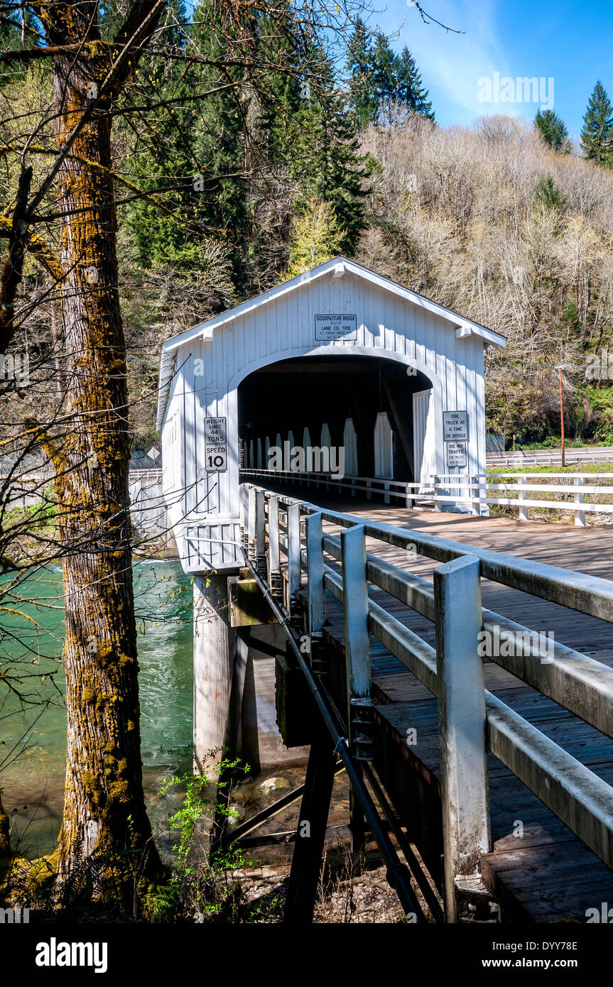 Goodpasture Covered Bridge in Vida, Oregon, USA. This bridge is located ...