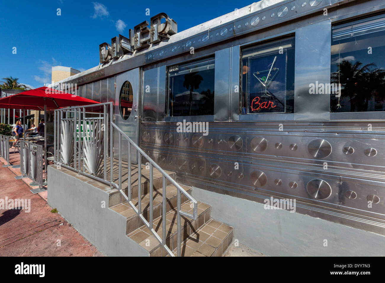 Classic American Diner, South Beach, Miami, Florida, USA Stock Photo ...