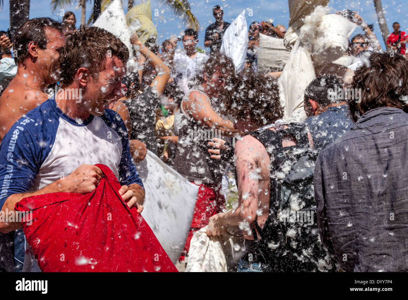 Annual pillow fight hi-res stock photography and images - Alamy