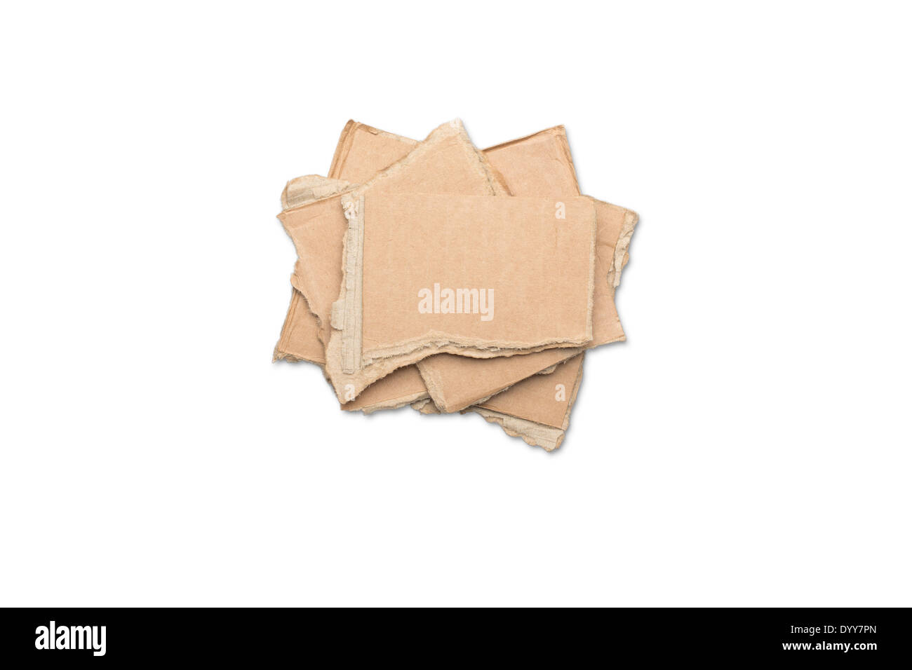 stack of ripped pieces of card board, isolated on white Stock Photo - Alamy