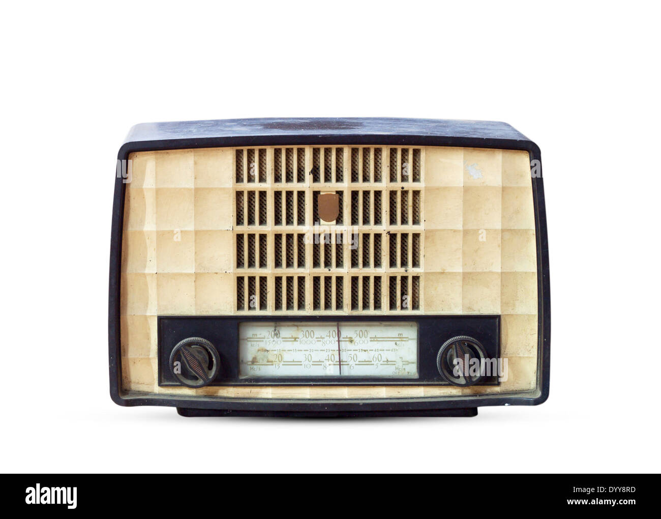 Old radio. Realistic illustration of an old radio receiver of the last ...