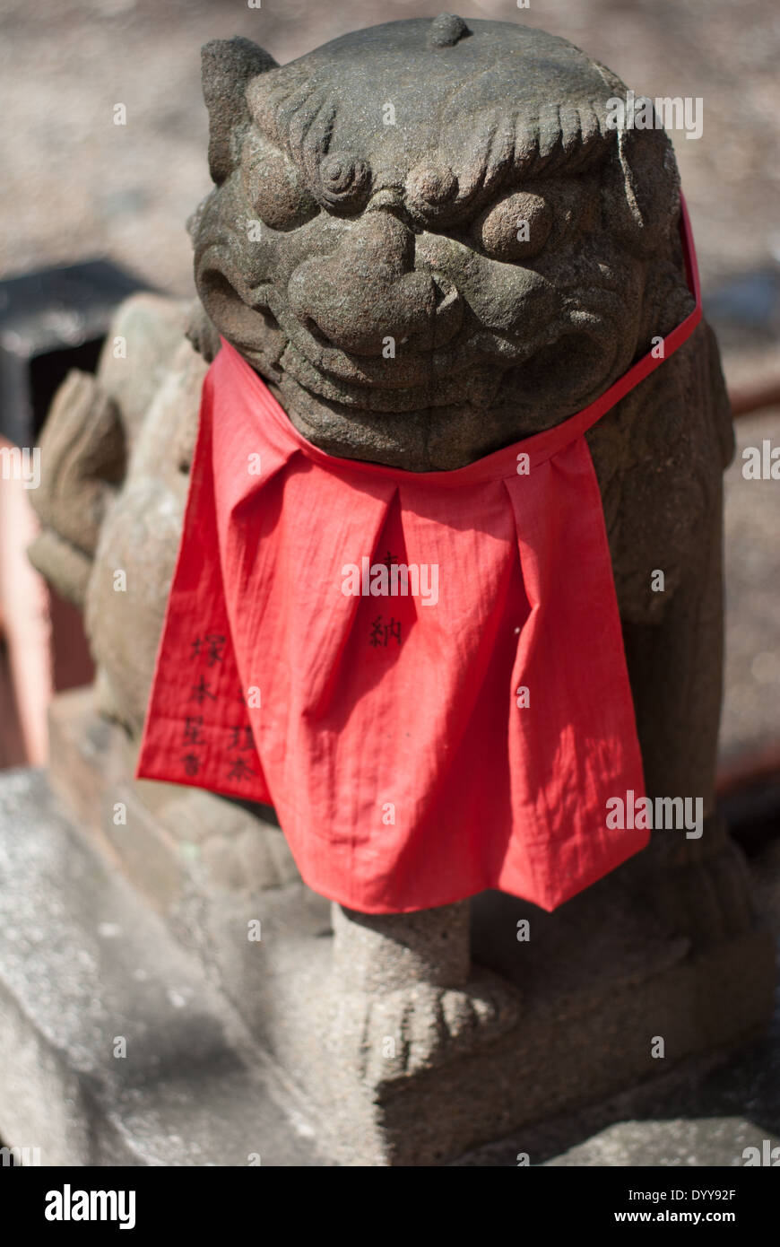 Stone statue in a temple, Tokyo, Japan Stock Photo - Alamy