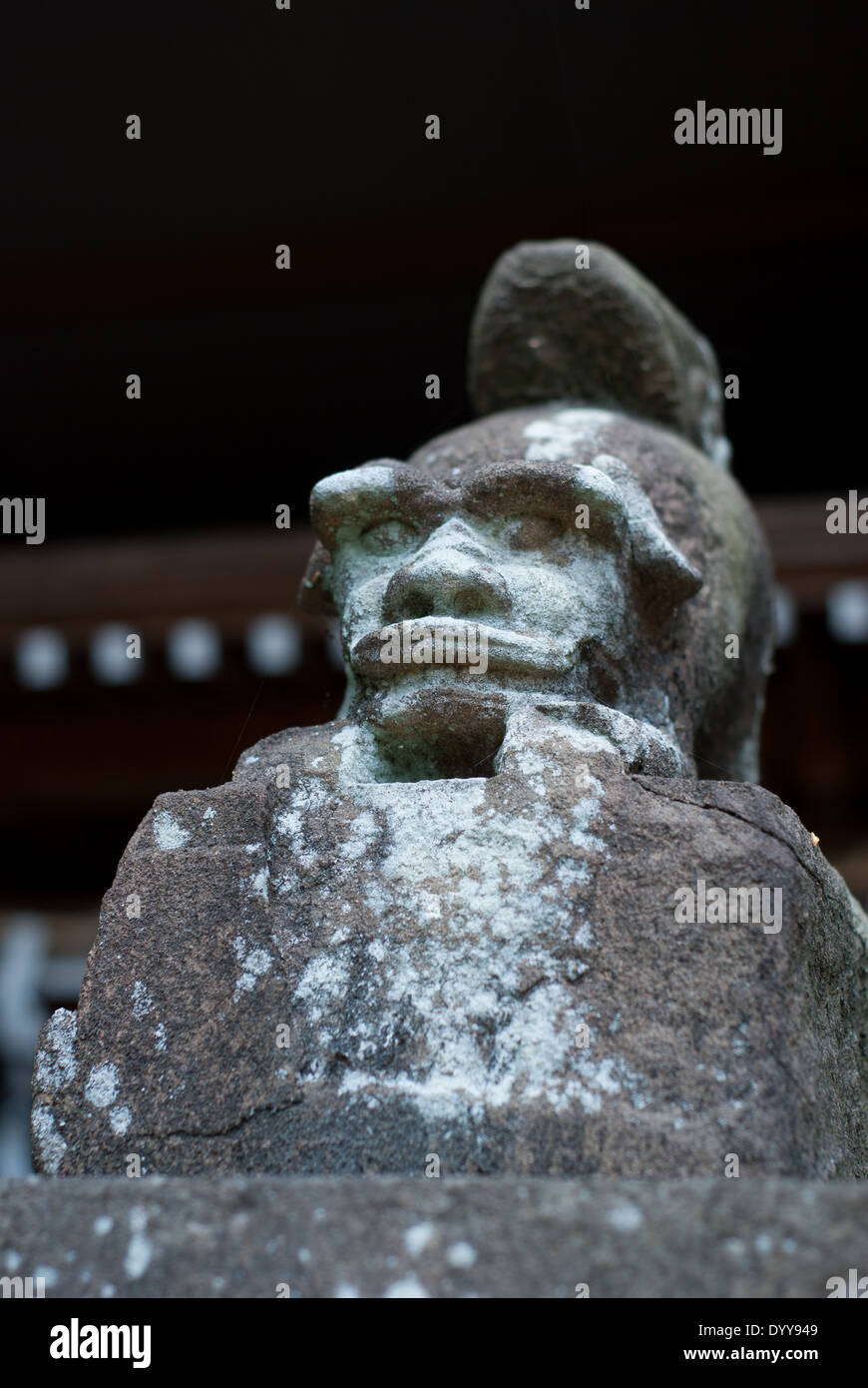 Stone statue in a temple, Tokyo, Japan Stock Photo - Alamy