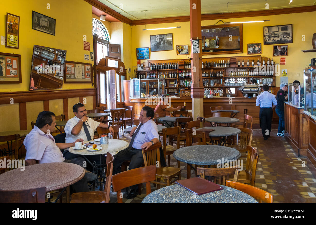 LIMA, PERU - CIRCA APRIL 2014: View of typical bar in the Lima Historic ...
