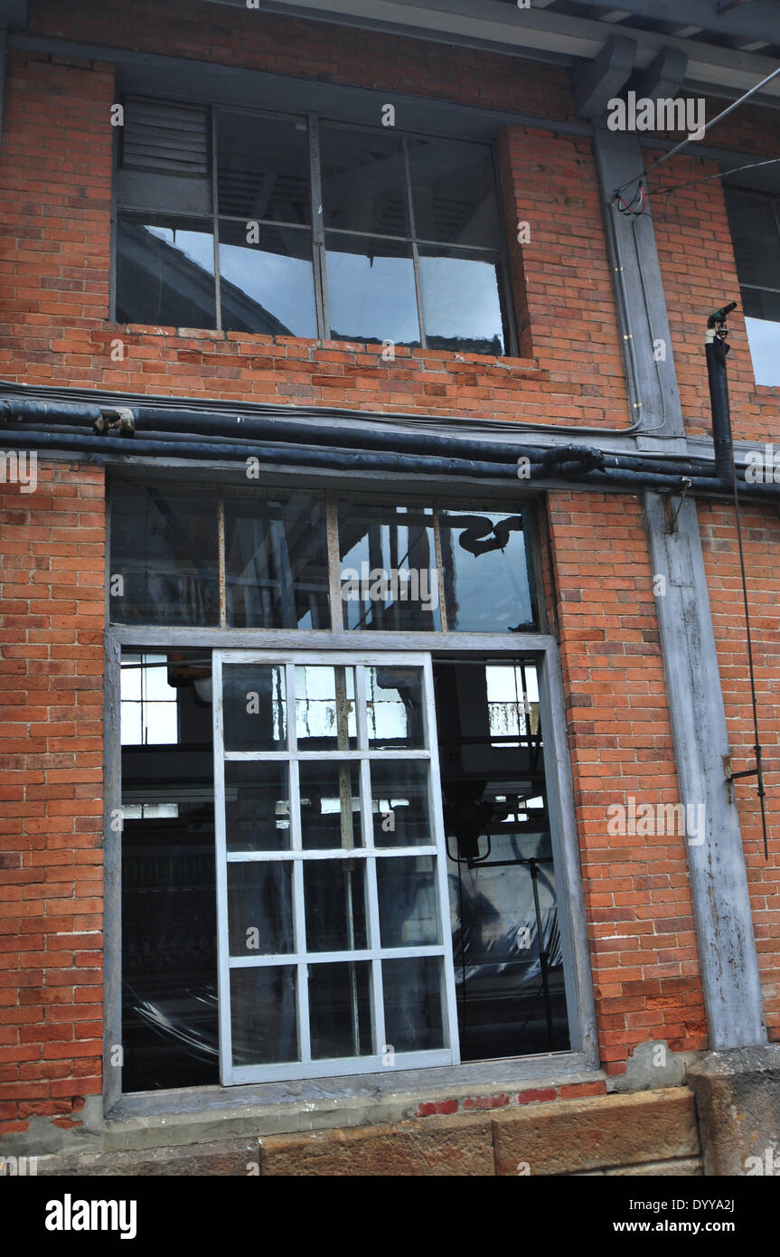 Tomioka, Japan. 28th Apr, 2014. The red brick factory building is well ...