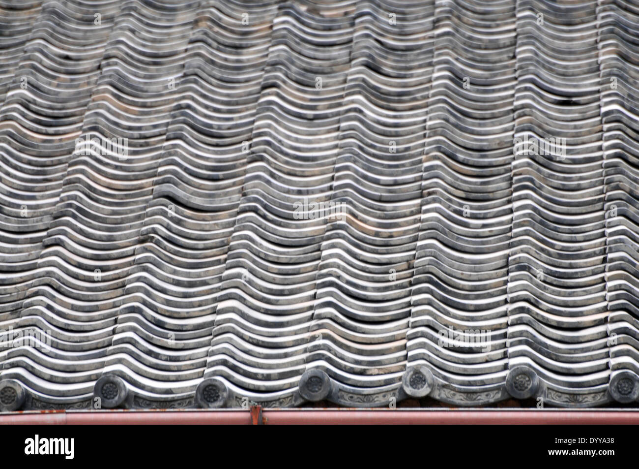 Tomioka, Japan. 28th Apr, 2014. Japanese roof tiles match well with red ...